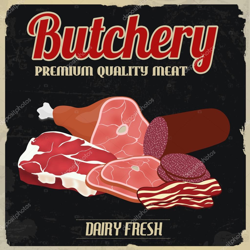 Butchery retro poster Stock Vector by ©roxanabalint 98857700