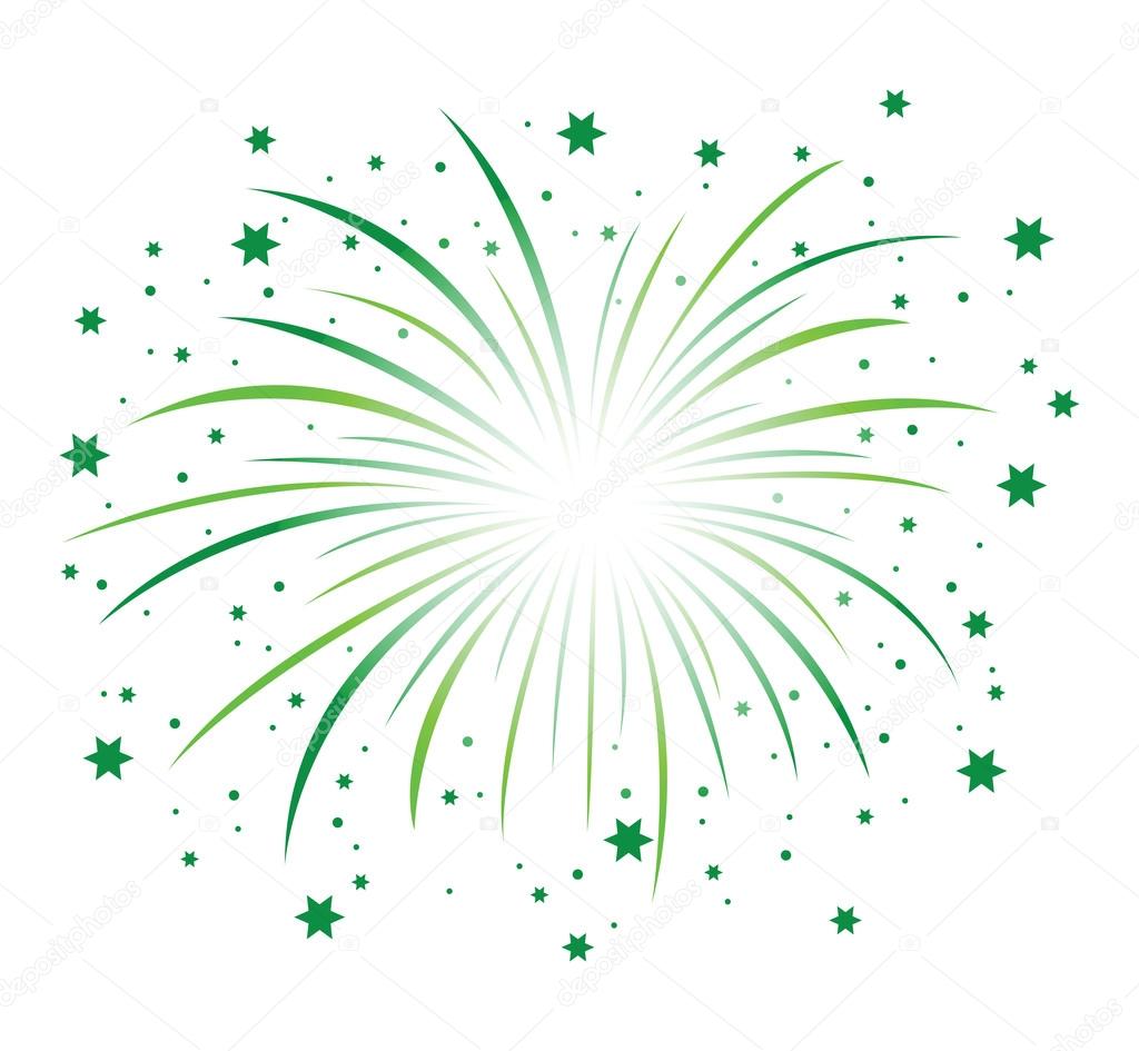 Green Fireworks Clipart
