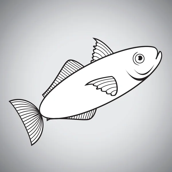 Fekete-fehér hal, rajz — Stock Vektor © lineartestpilot #21394415