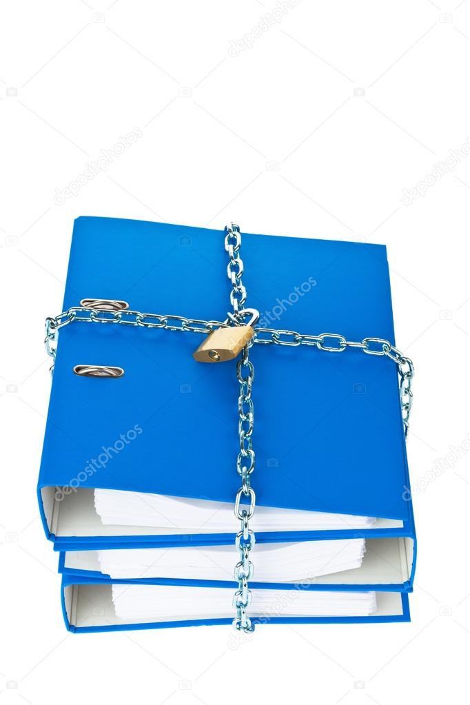 Closed file folder with chain Stock Photo by ©ginasanders 100145986