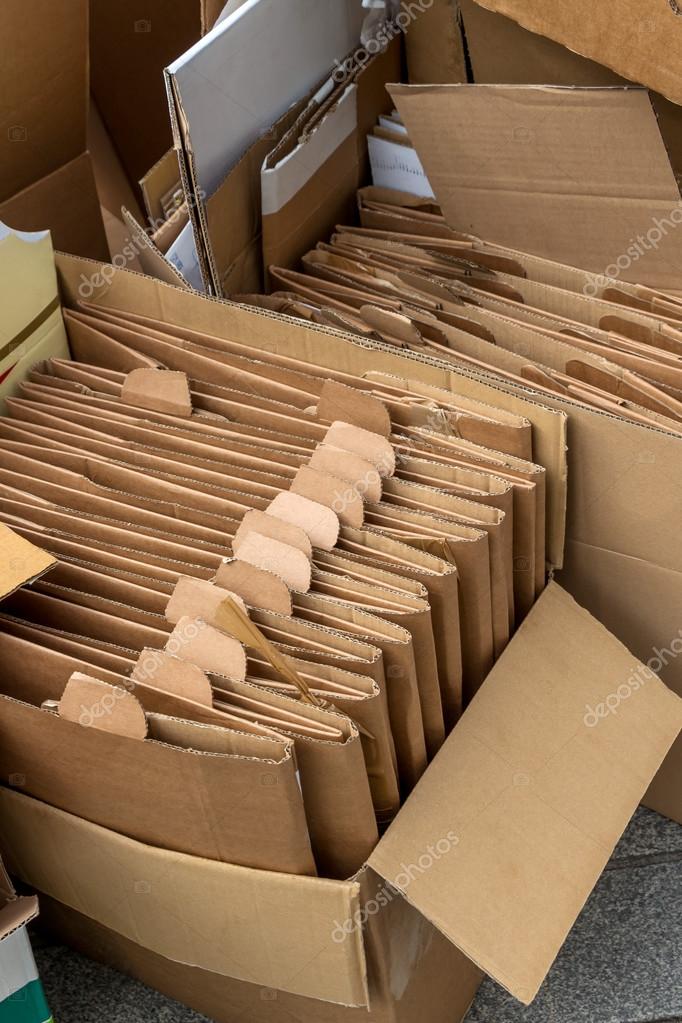 Cardboard boxes for the collection of waste paper Stock Photo by ...