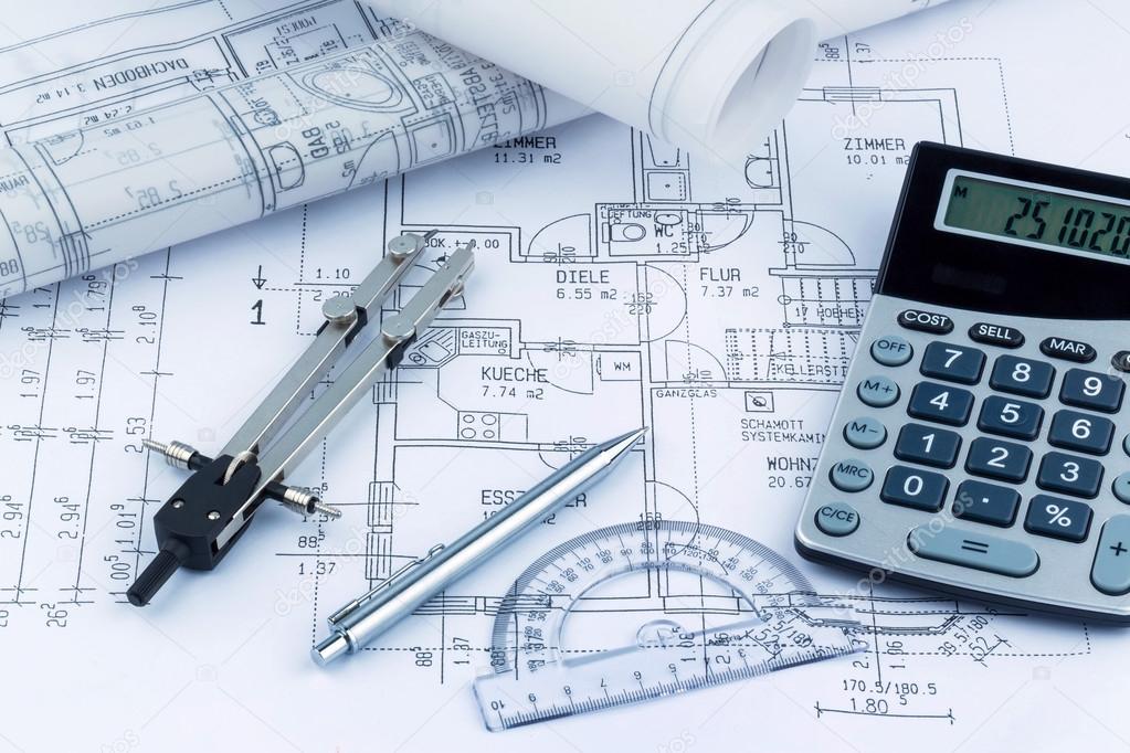 House plan with calculator — Stock Photo © ginasanders #61496171