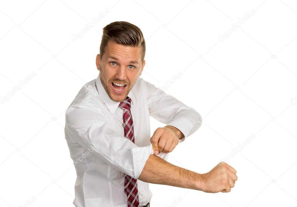 Manager rolls up his sleeves Stock Photo by ©ginasanders 61504055 Manager rolls up his sleeves Stock Photo by ©ginasanders 61504055