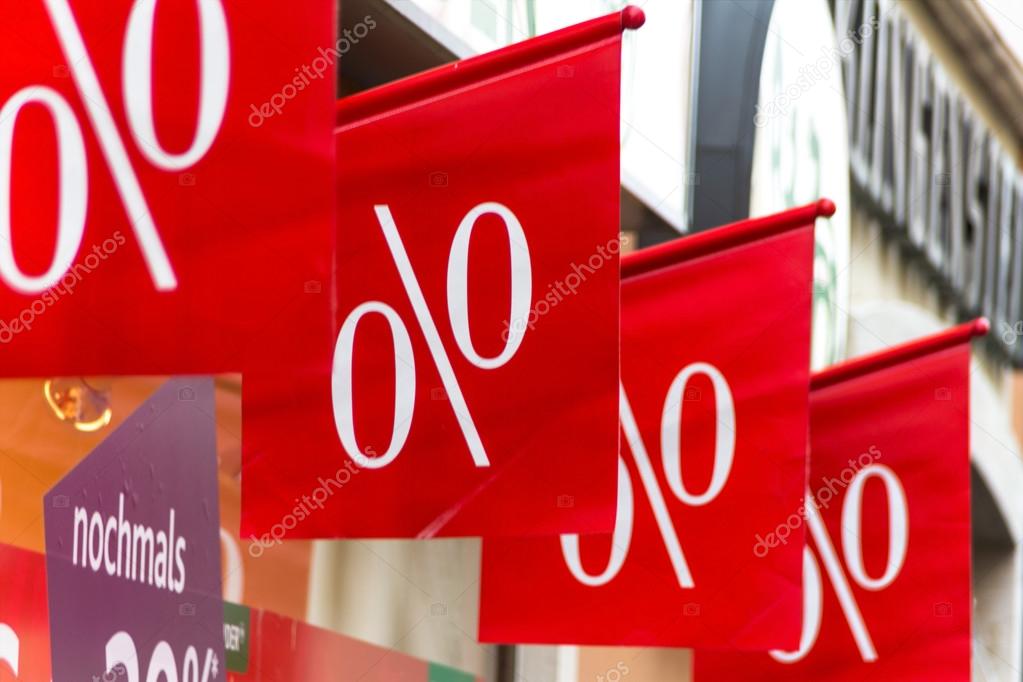 Retail price reduction in percent — Stock Photo © ginasanders #64673389