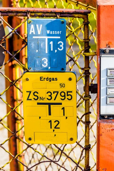 Signs of water and gas connection - Stock Image - Everypixel