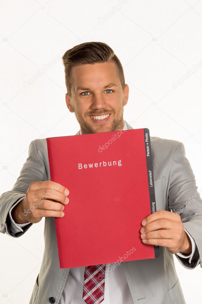 Man with application portfolio Stock Photo by ©ginasanders 73484541