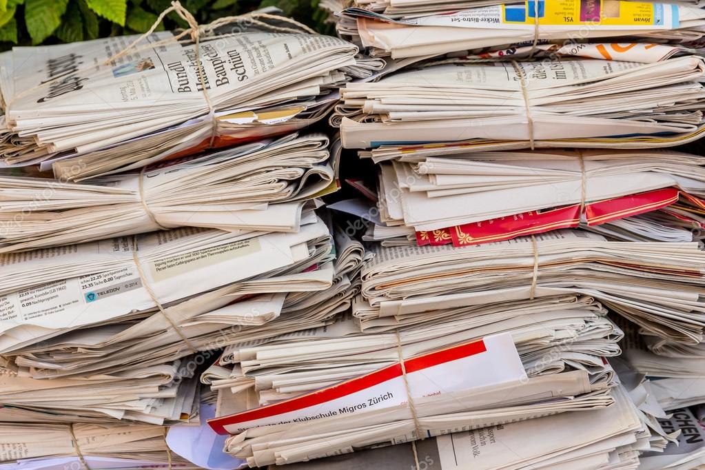 Old Newspaper Stack Stack Paper. Old Newspapers — Stock Photo