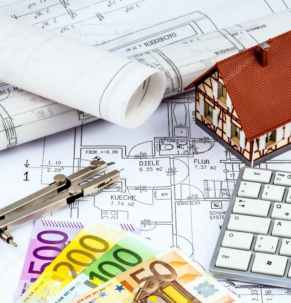 House plan with euro banknotes Stock Photo by ©ginasanders 86704796