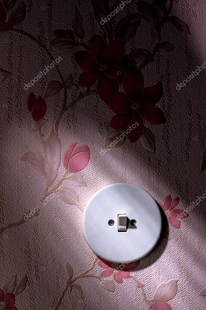 Old wallpaper with light switch Stock Photo by ©ginasanders 95676570