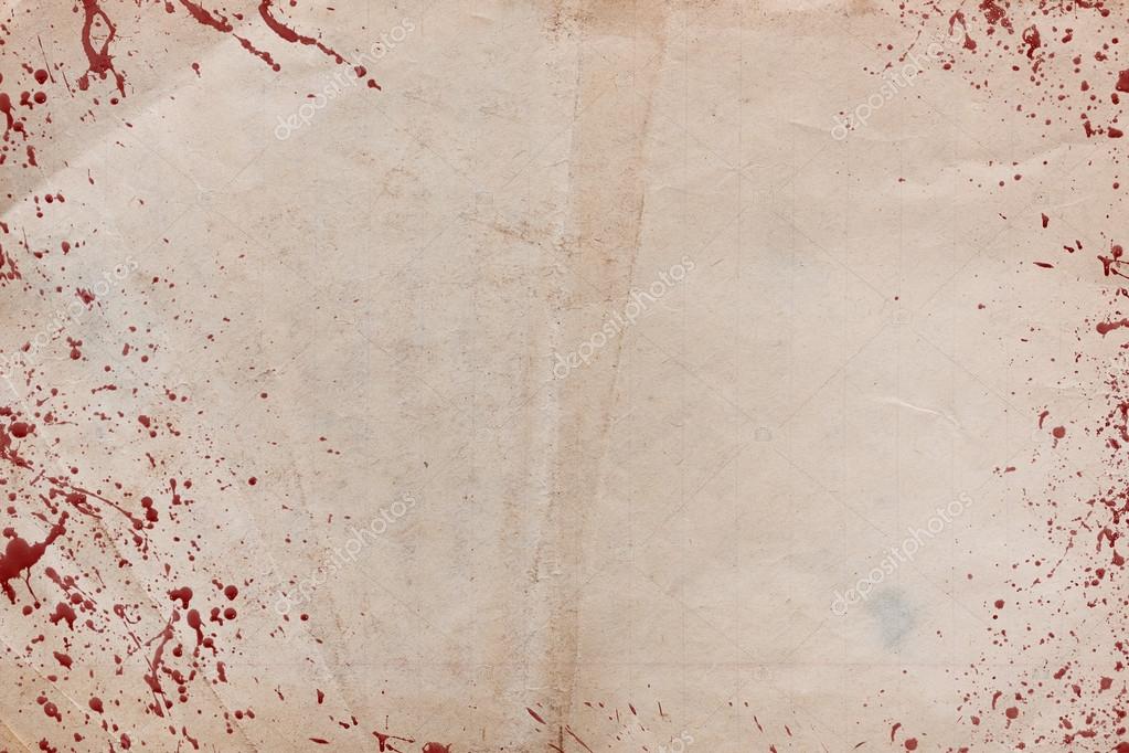 Old blank paper with red blood stains and drops — Stock Photo ...