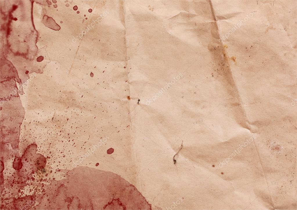 Crumpled paper background with blood stains — Stock Photo © exshutter ...