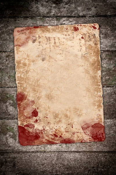 Vintage old paper with blood stains — Stock Photo © exshutter #101593310