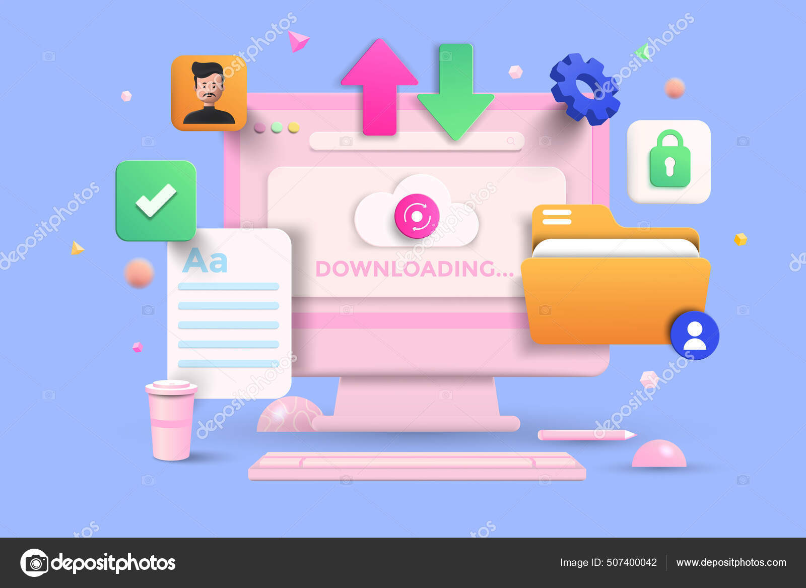 File Transfer Data Sharing Service Digital Document Transfer Concept ...