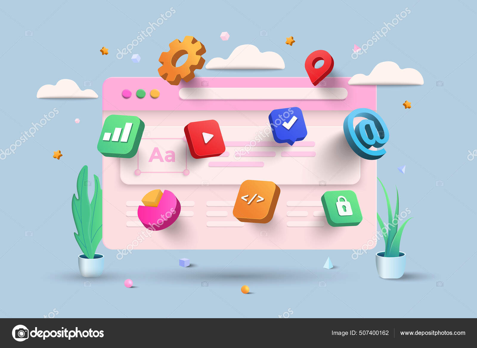 Mobile Application Software Web Development Shapes Bar Chart ...