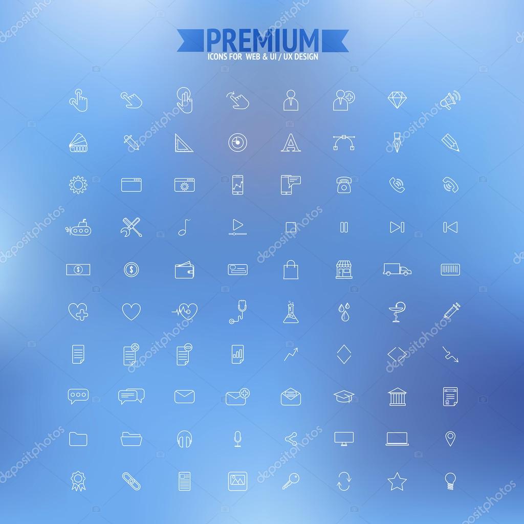 Set of simple line icons Stock Vector Image by ©darkovujic #52682375