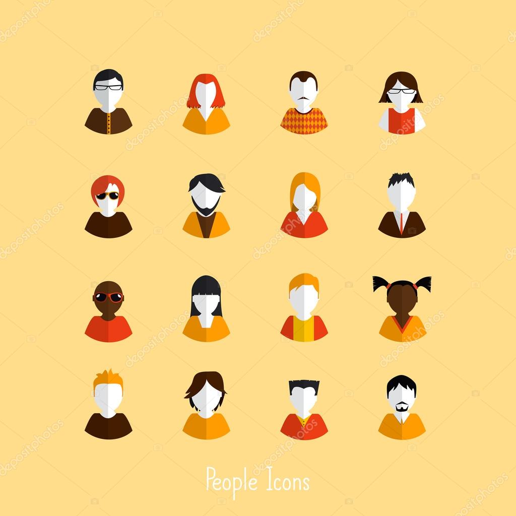 Set of stylish avatars of girls and guys — Stock Vector © darkovujic ...