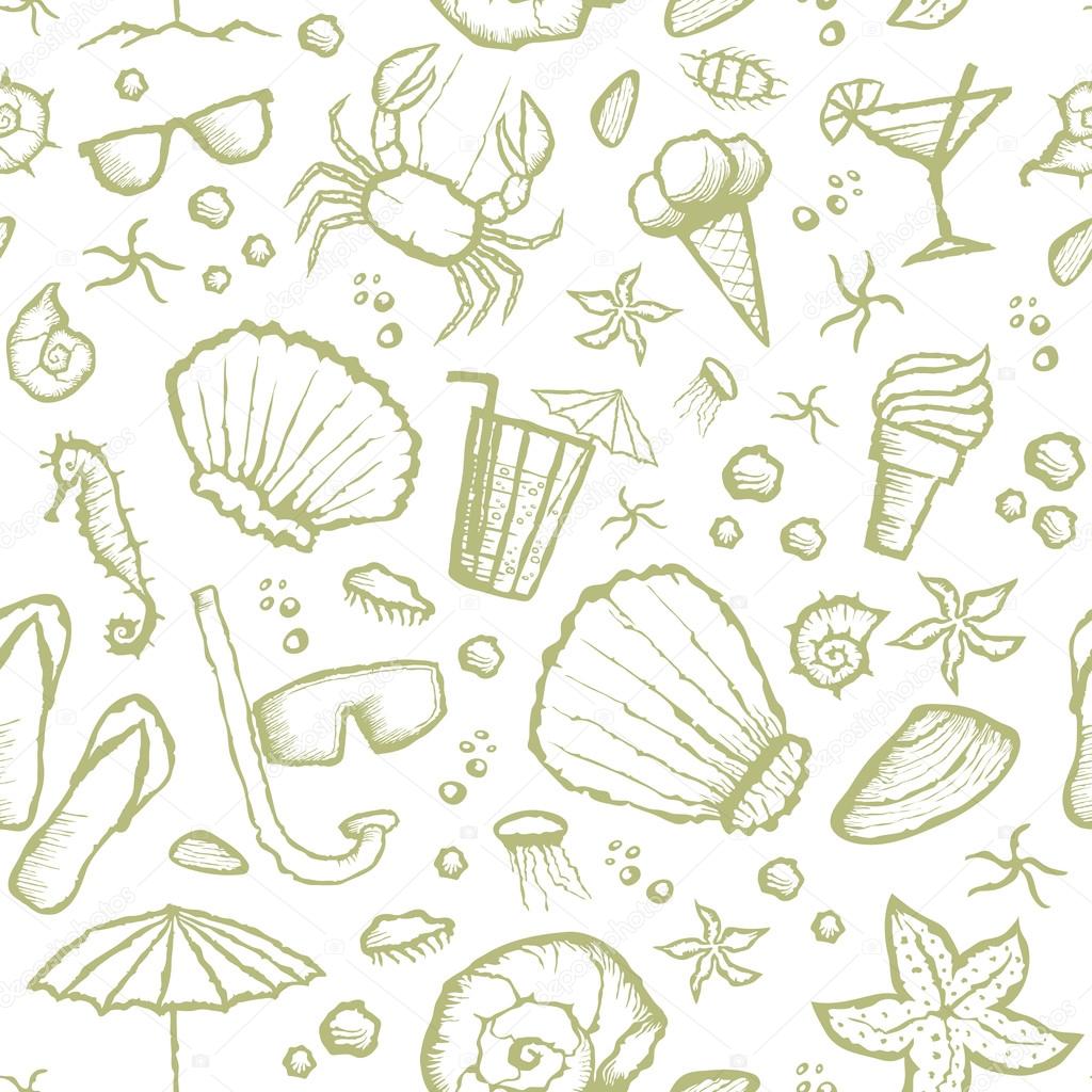Summer sea beach pattern Stock Vector Image by ©leedsn #116308278