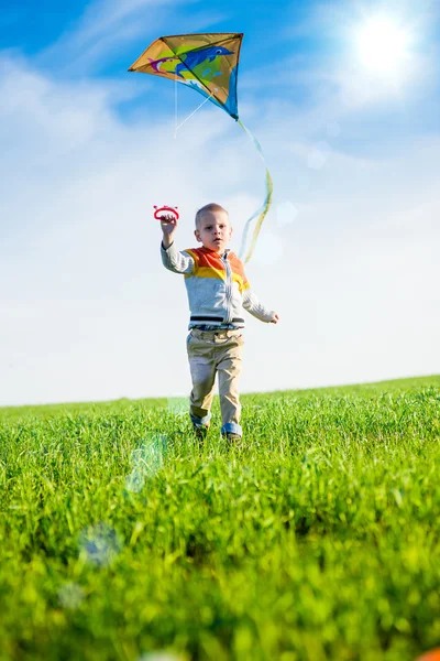 Ambitious boy flying kite — Stock Photo © Daxiao_Productions #11490375