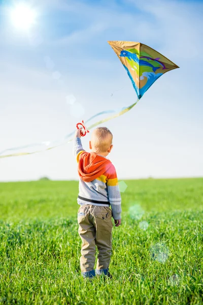 Ambitious boy flying kite — Stock Photo © Daxiao_Productions #11490375