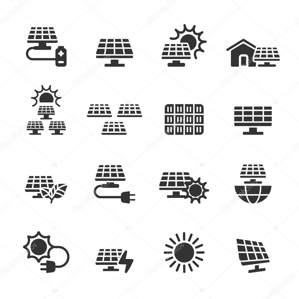 Solar power icon set, vector eps10 Stock Vector Image by ©rungrote ...