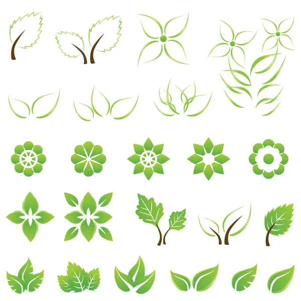 Set of green leaves design elements Stock Vector Image by ©lina_s #26678453