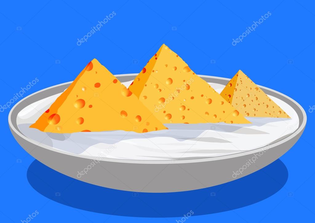 Cheese pyramids in sour cream, vector Stock Vector Image by ©AxelWolf ...