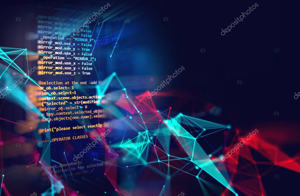 Programación de código abstracto tecnología de fondo de desarrollador ...