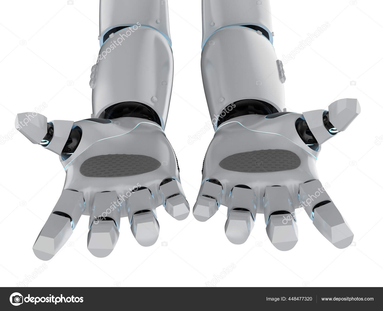 Rendering Robot Hand Open Extend Isolated White Background — Stock ...