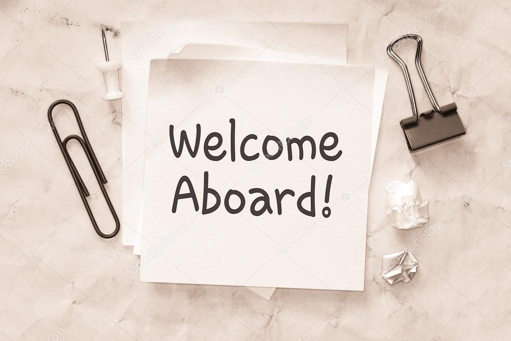 Text welcome aboard Stock Photo by ©roobcio 53128339