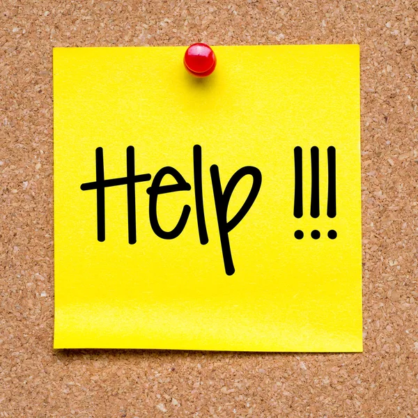 Yellow note with help - Stock Image - Everypixel