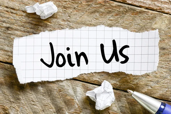 Note with join us and pen - Stock Image - Everypixel