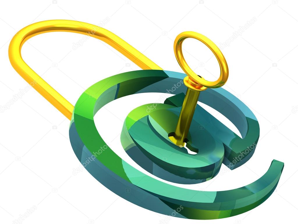 Arobase sign as padlock — Stock Photo © lina0486 #62229327