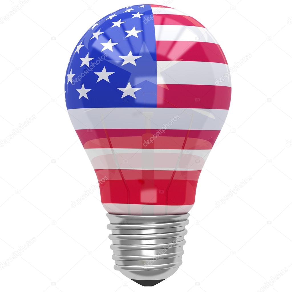 Bulb light with American flag Stock Photo by ©lina0486 84382632