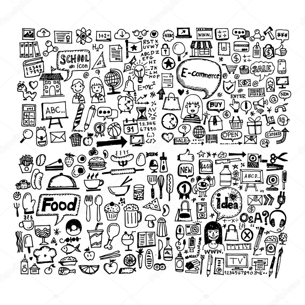 Hand draw business doodles icon illustration design Stock Vector Image ... Hand draw business doodles icon illustration design Stock Vector Image ...