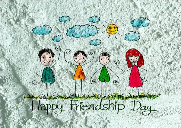 Happy Friendship Day and Best Friends Forever on wall texture ba Stock ...