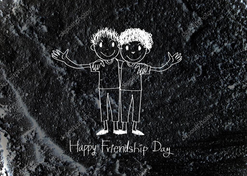 Happy Friendship Day and Best Friends Forever on wall texture ba ...