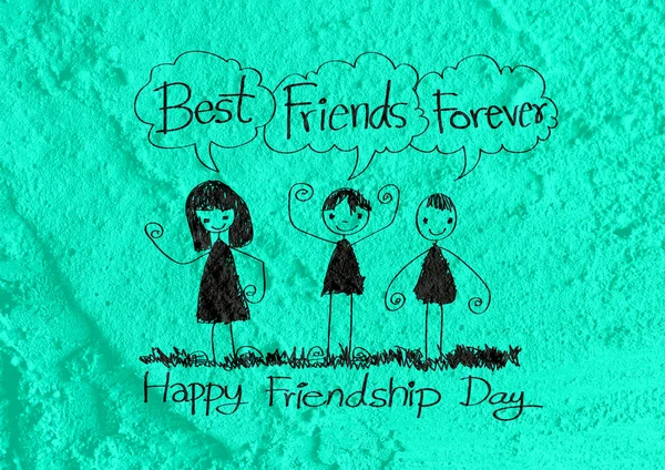 Happy Friendship Day and Best Friends Forever on wall texture ba Stock ...