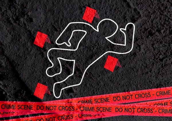 Crime scene danger tapes illustration on wall texture background Stock ...