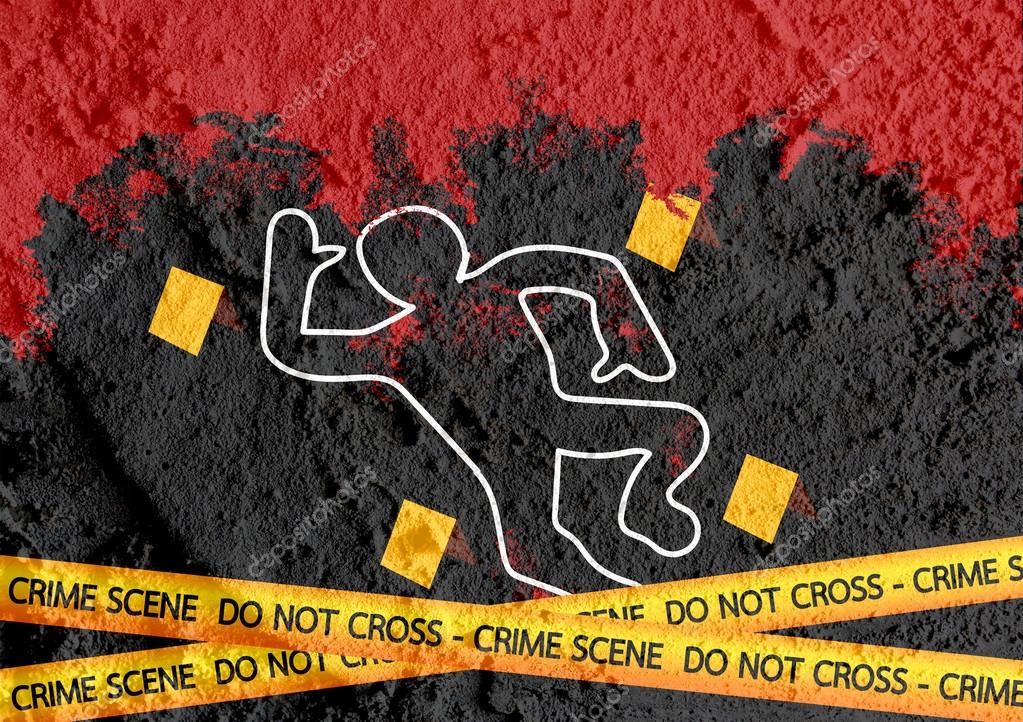Crime scene danger tapes illustration on wall texture background Stock ...