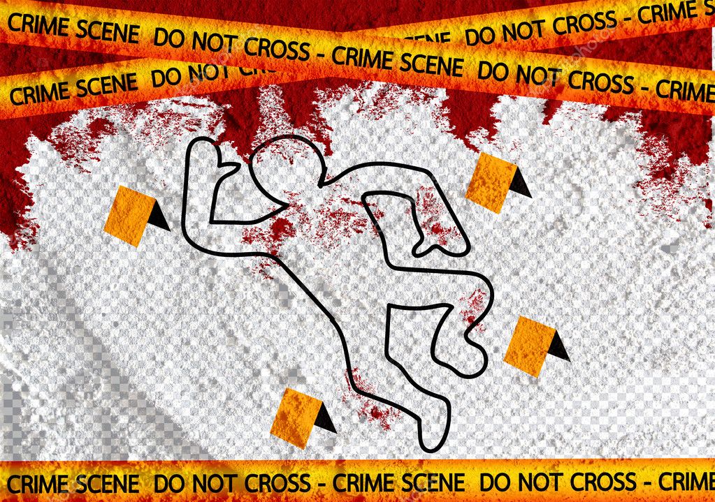 Crime scene danger tapes illustration on wall texture background ...