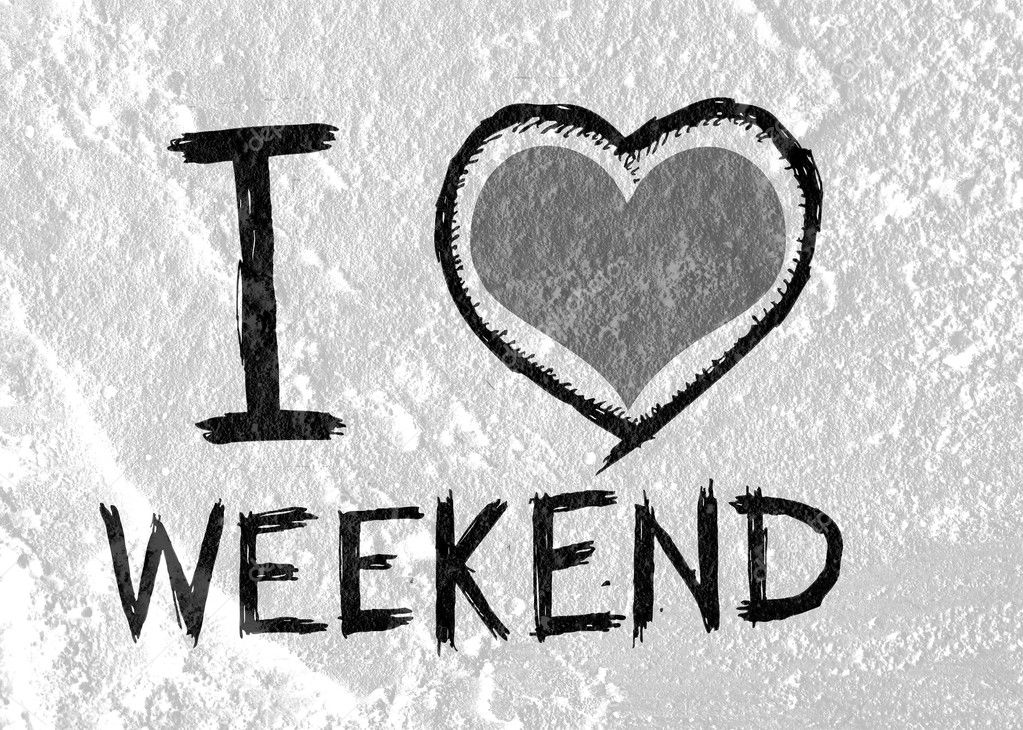I love weekend on Cement wall Background texture — Stock Photo © porjai ...