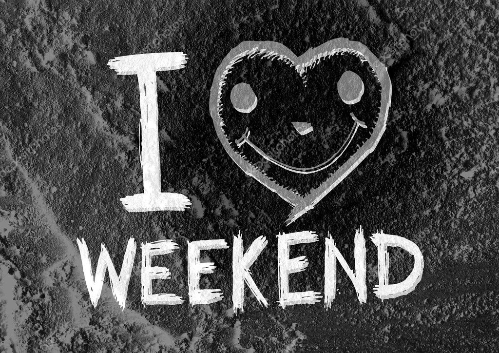 I love weekend on Cement wall Background texture — Stock Photo © porjai ...