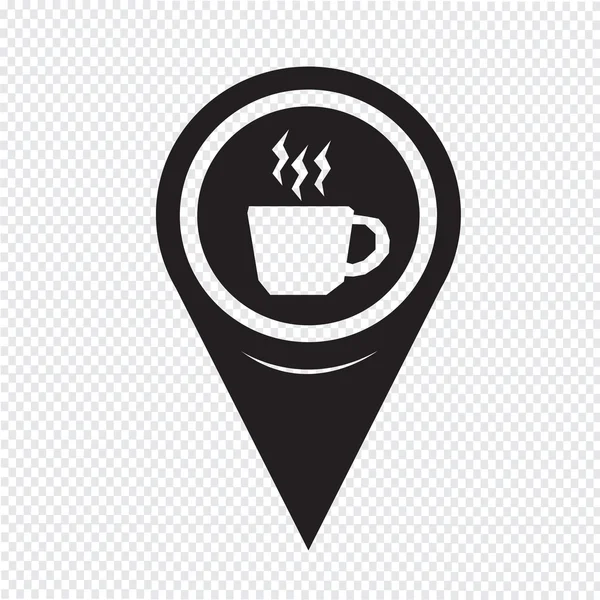 Cup pictogram kaart pin Vector Art Stock Images | Depositphotos