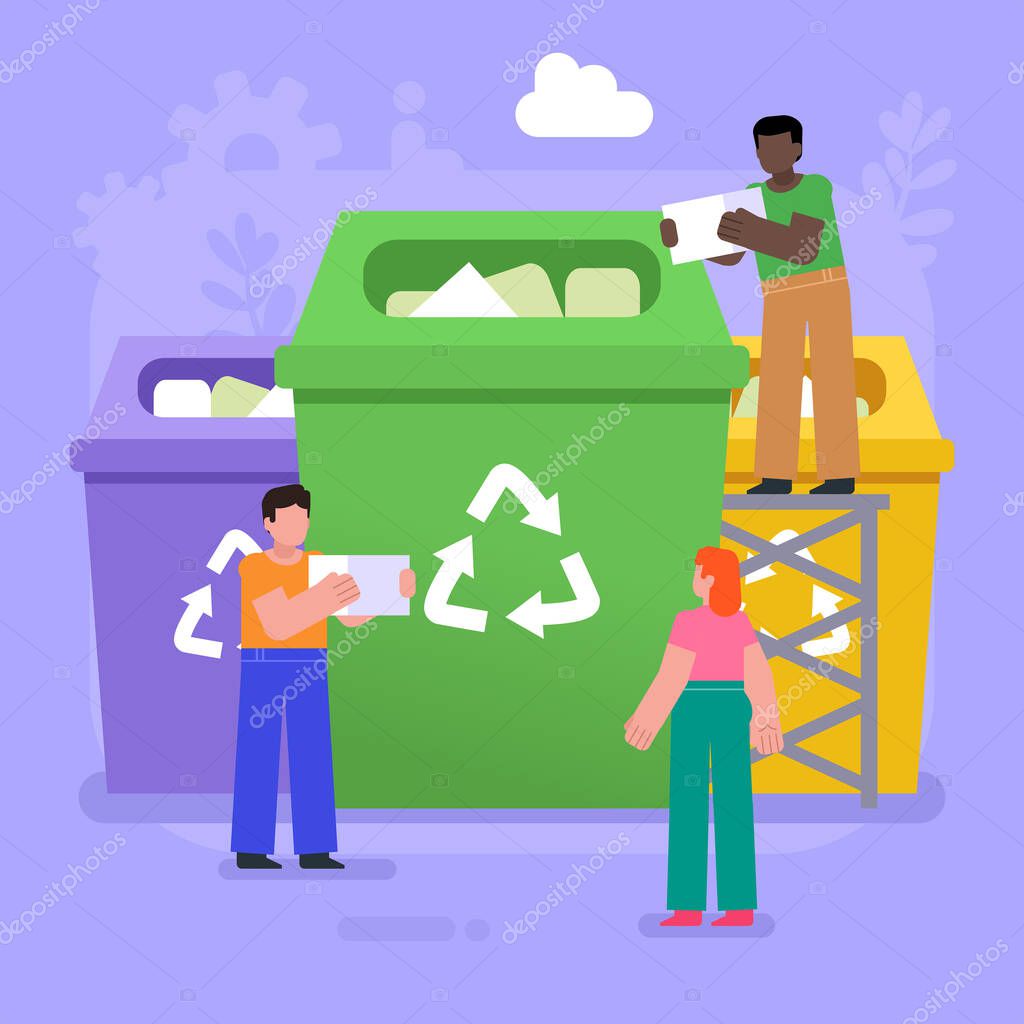 Reciclar Basura Ahorrar Ecología Concepto De Medio Ambiente Grupo De