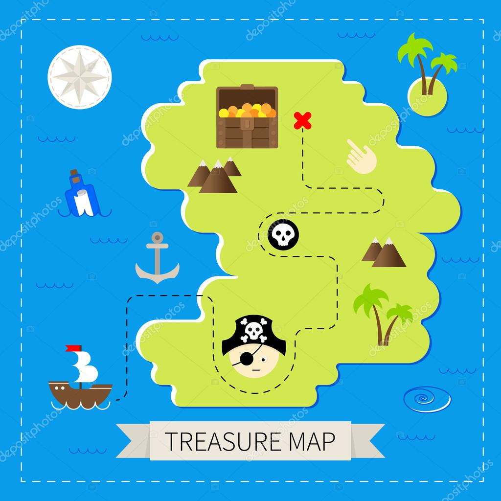 Treasure Island Map Clipart