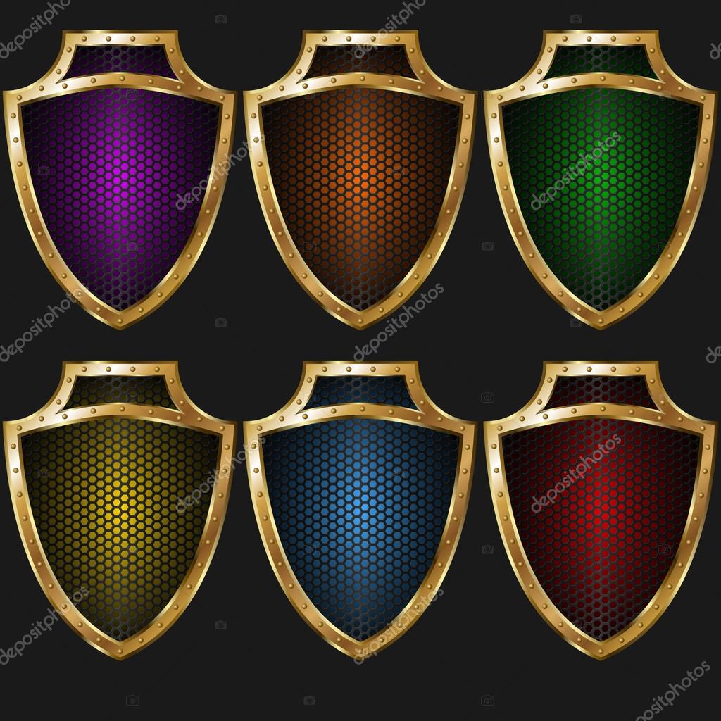 Gold shield texture-color Stock Vector by ©Glance 68862827