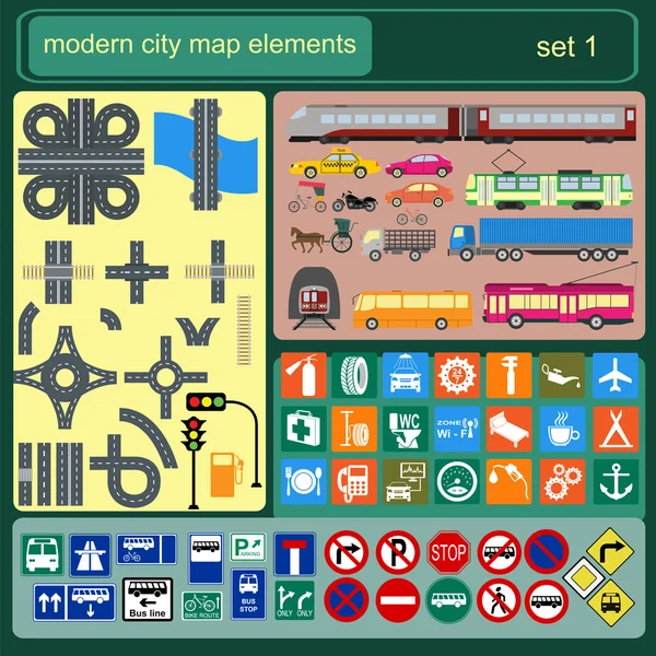 Modern city map elements for generating your own infographics, m ...