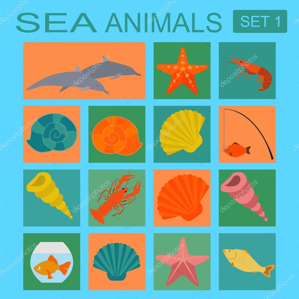 Sea animals icon Stock Vector by ©A7880S 59381973