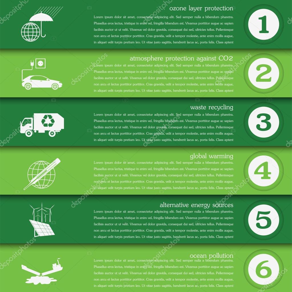 Environment, ecology infographic elements. Environmental risks, — Stock ...