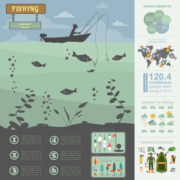 Fishing infographic elements. Set elements for creating your own Stock ...